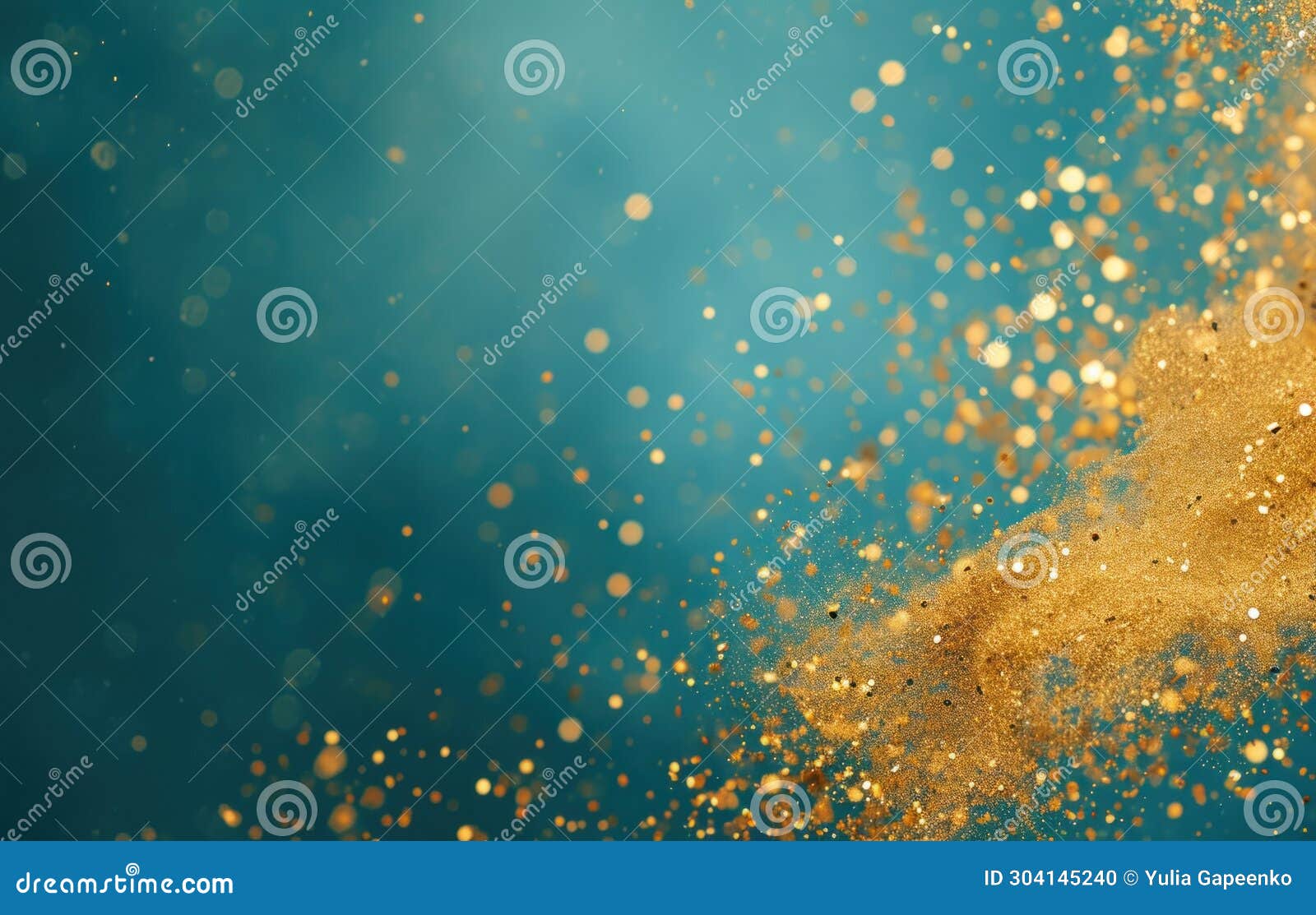 Gold Confetti and Confetti on Blue Background Christmas Stock Photo ...