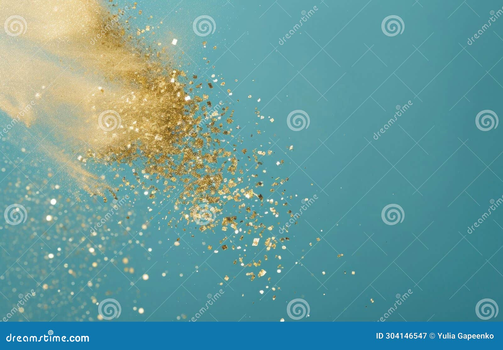 Gold Confetti and Confetti on Blue Background Christmas Stock Image ...