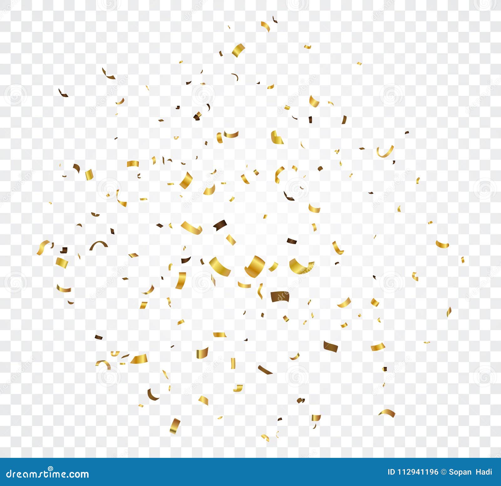 Gold Confetti Explosion, Isolated on Transparent Background Stock ...
