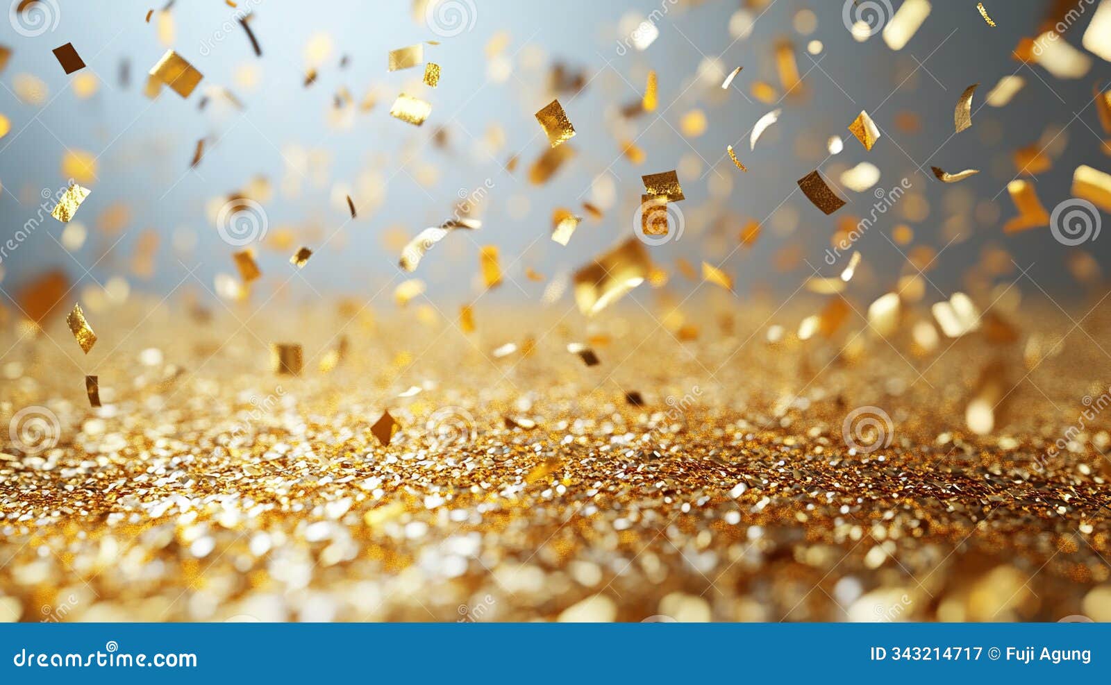 Gold Confetti Falling on a Glittering Background Stock Illustration ...
