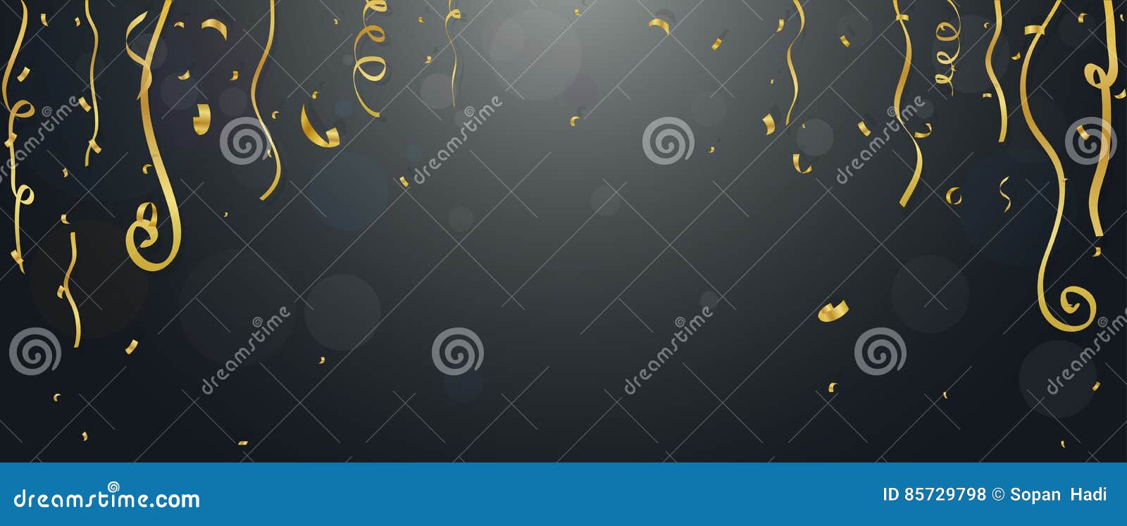 Gold Confetti and Streamers Stock Vector - Illustration of carnival ...