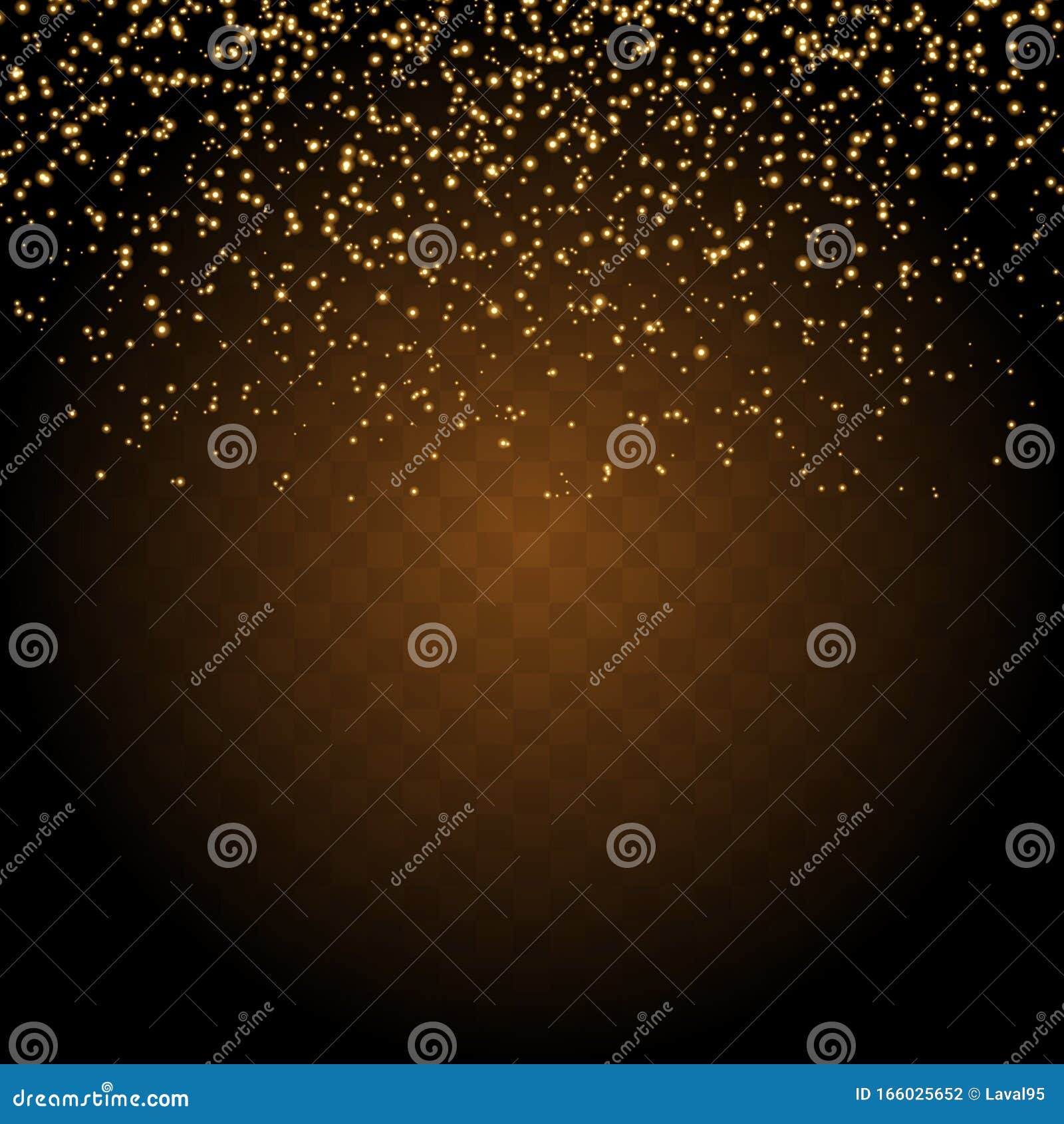 Gold Confetti on a Transparent Background, Frame of Gold Confetti Stock ...