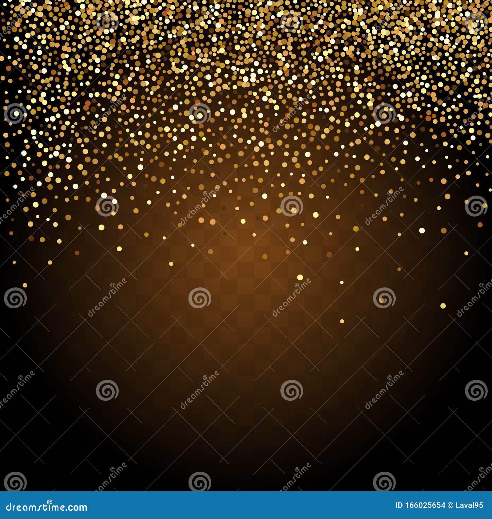Gold Confetti on a Transparent Background, Frame of Gold Confetti Stock ...