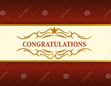 Gold Congratulations Card Illustration Stock Vector - Illustration of ...