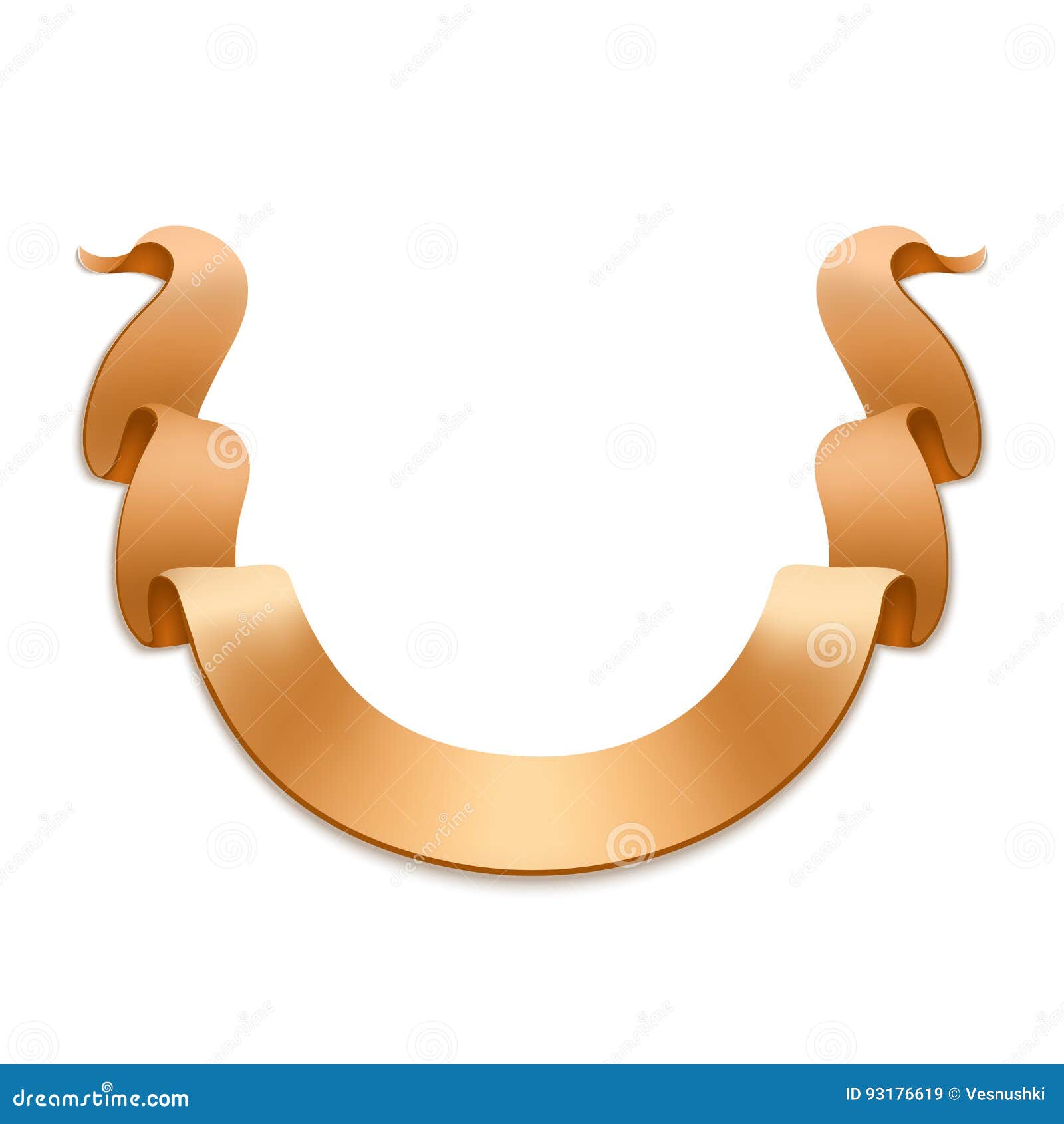 Gold Congratulatory Celebration Ribbon on White Background Stock Vector ...