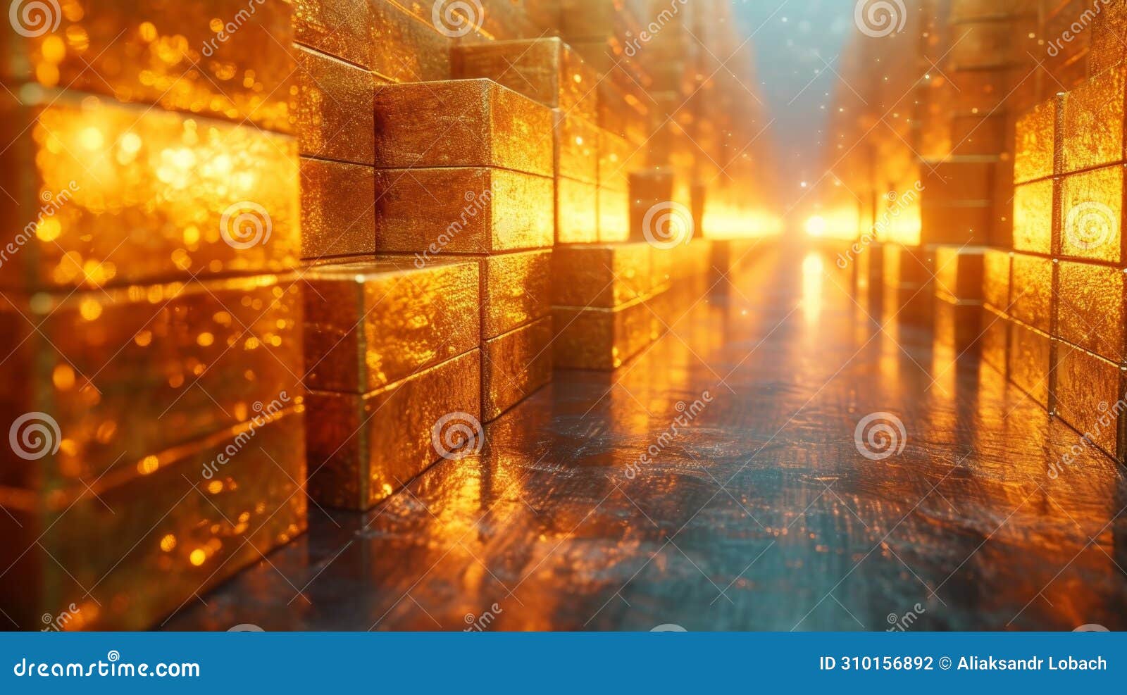 Gold Containers with Cargo on a Container Ship in the Ocean Stock Photo ...
