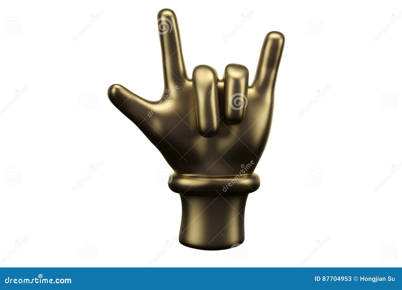 Gold Corna, Rock Finger. 3D Illustration. Stock Illustration ...
