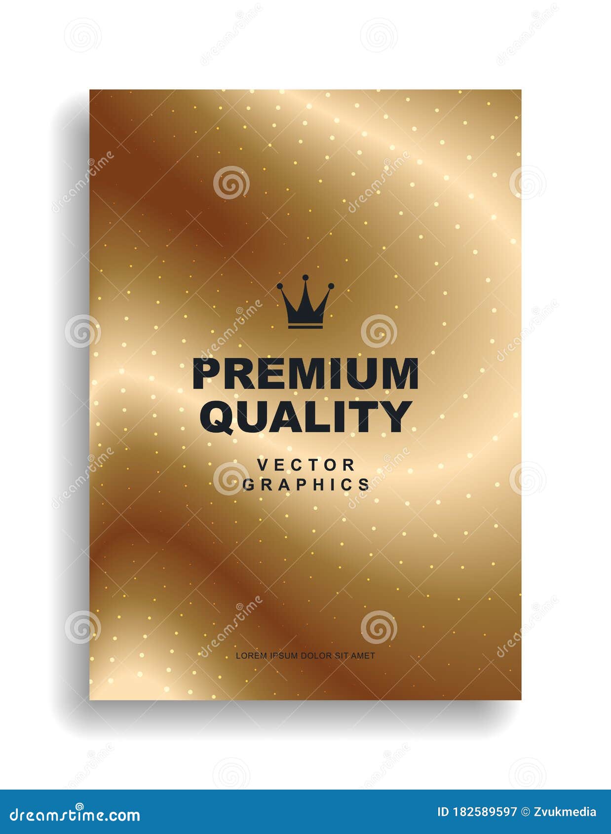 Gold Cover Design. Premium Quality. Crown Stock Vector - Illustration ...