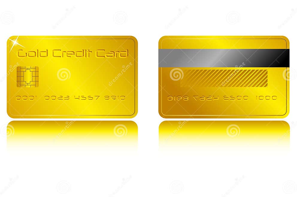 Gold credit card stock vector. Illustration of debit - 13011560