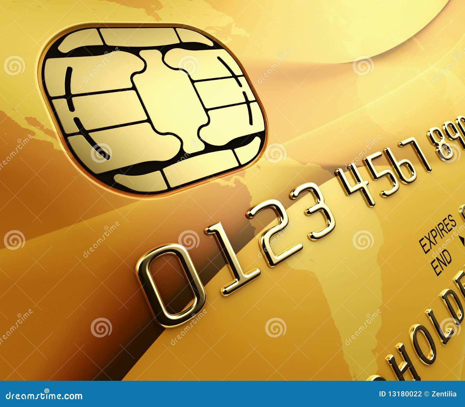 Gold Credit Card. Mockup Of Golden Bank Card. Design Of Vip Plastic ...