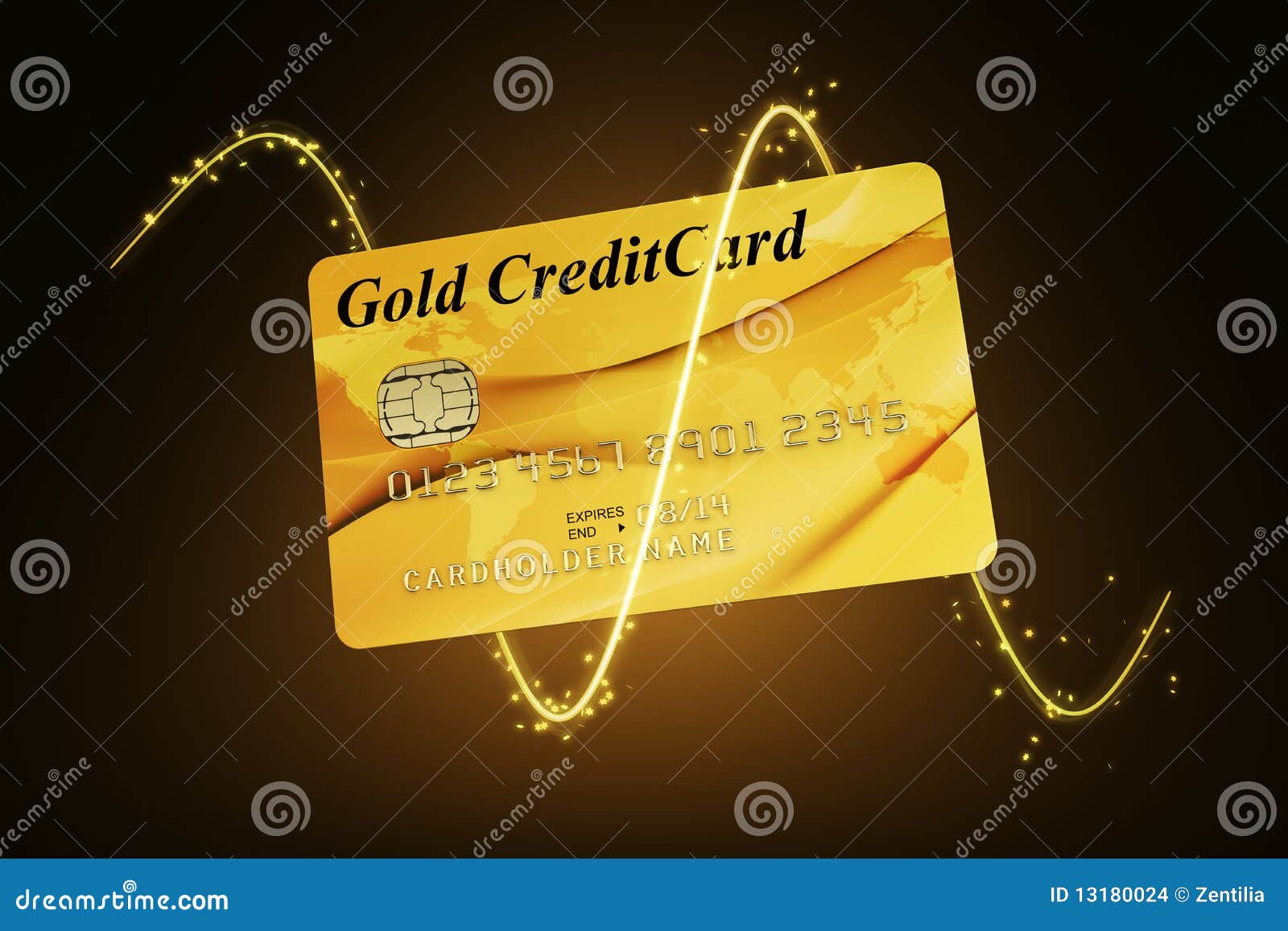 Gold Credit Card stock illustration. Illustration of electronic - 13180024