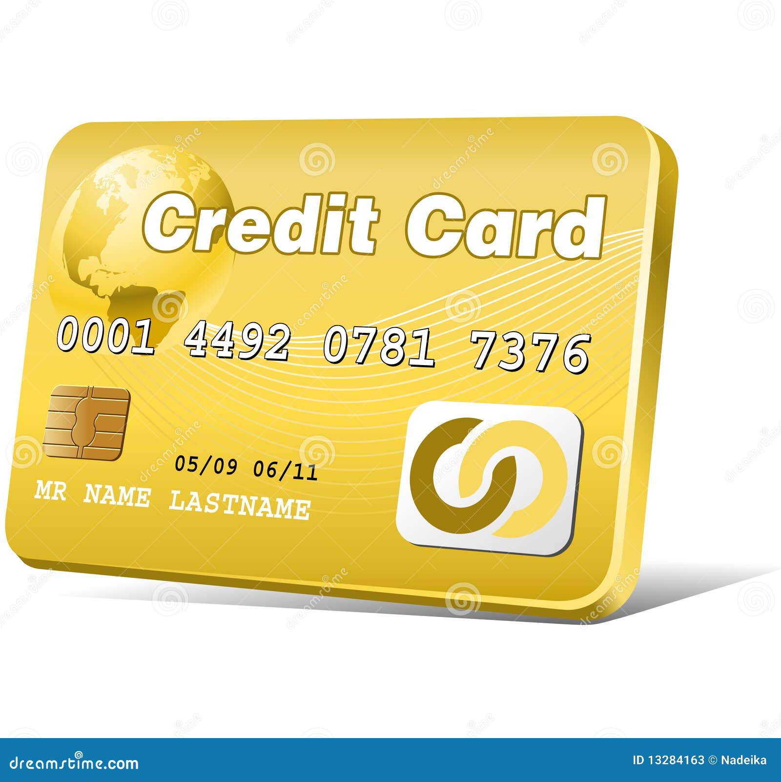 Gold Credit Card. Mockup Of Golden Bank Card. Design Of Vip Plastic ...