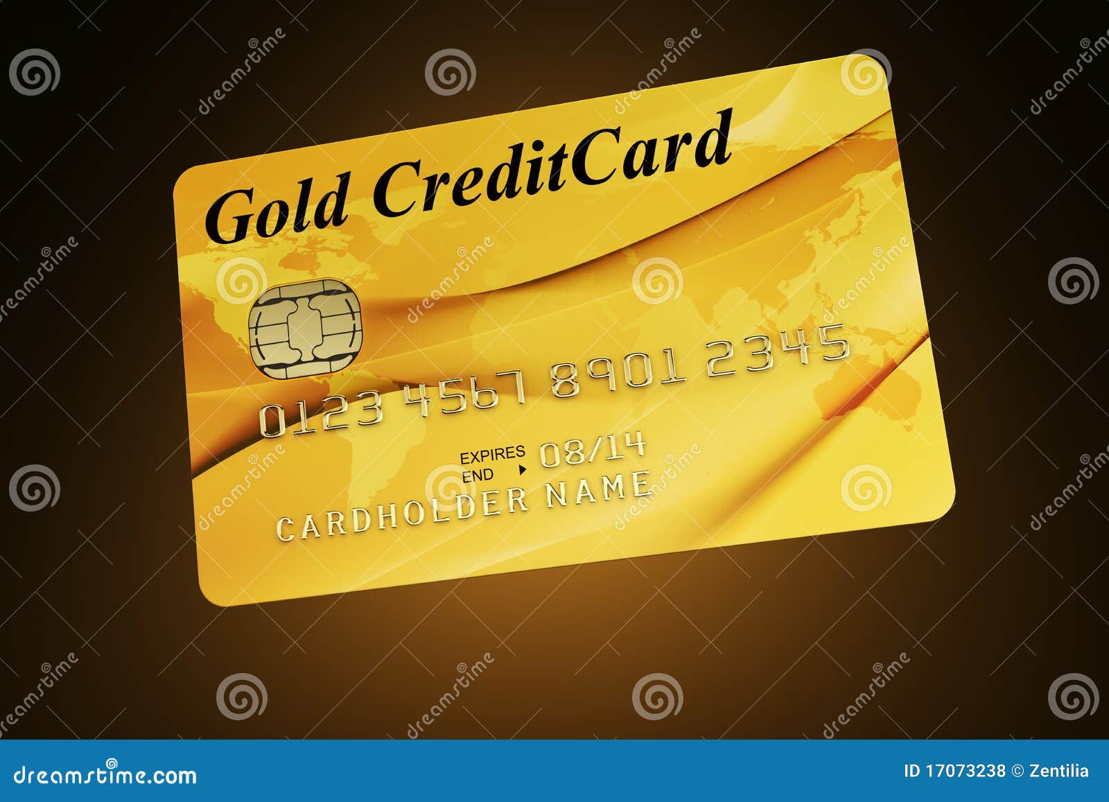 Gold Credit Card. Mockup Of Golden Bank Card. Design Of Vip Plastic ...