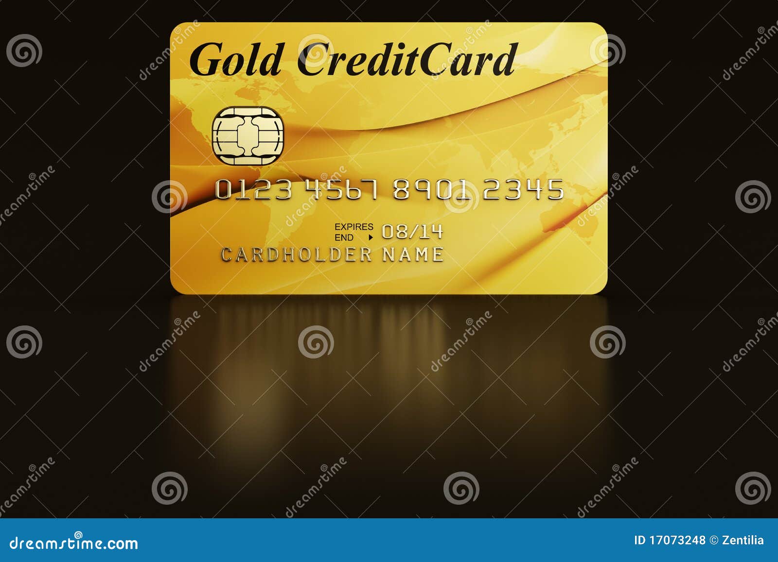 Gold Credit Card. Mockup Of Golden Bank Card. Design Of Vip Plastic ...