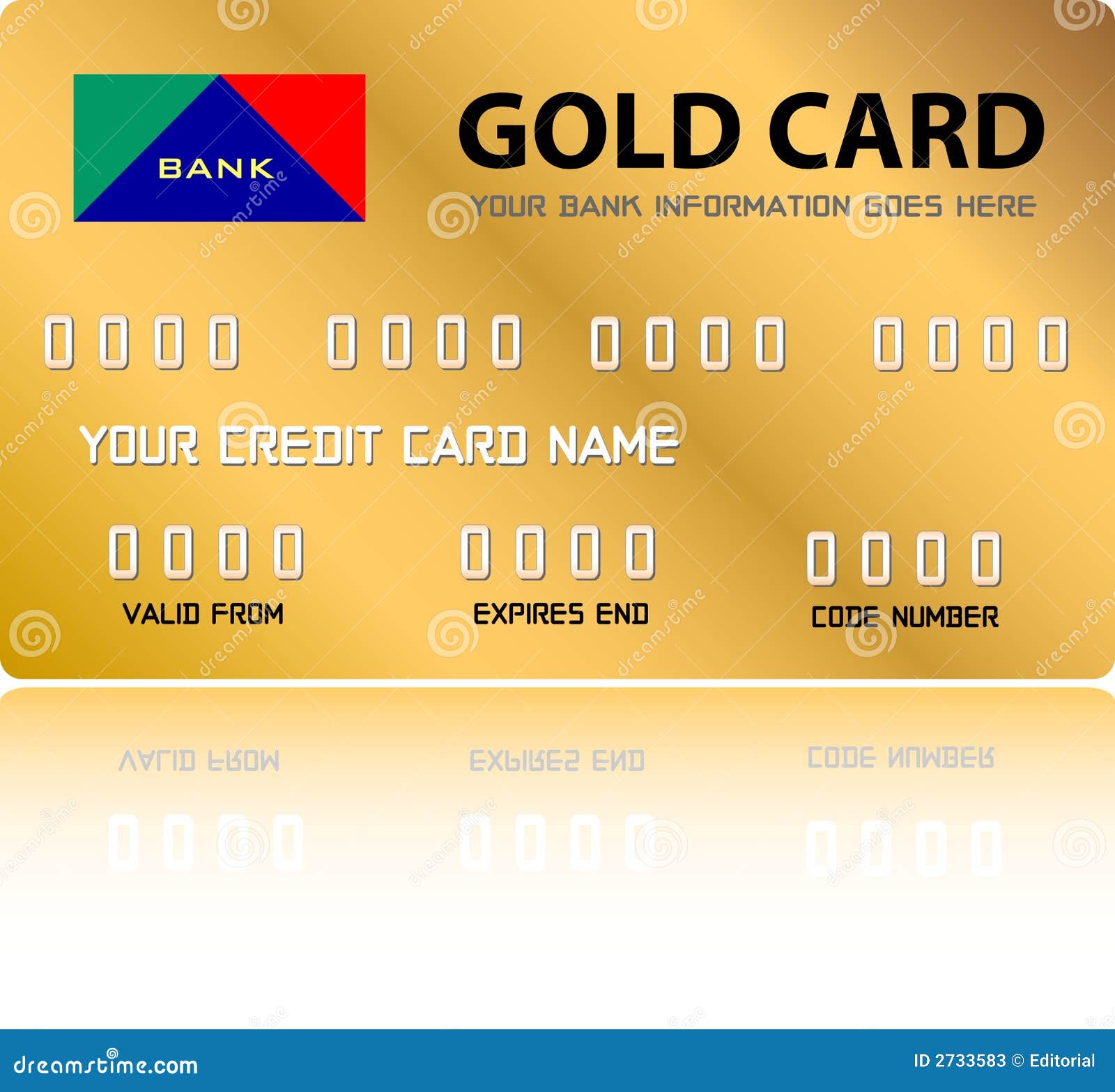 Gold Credit Card stock vector. Illustration of identity - 2733583