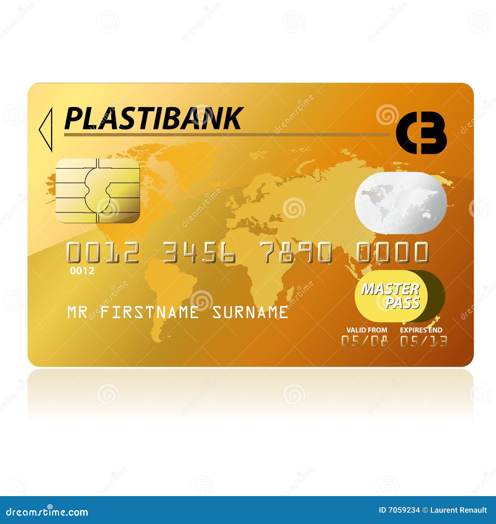 Gold Credit Card. Mockup Of Golden Bank Card. Design Of Vip Plastic ...