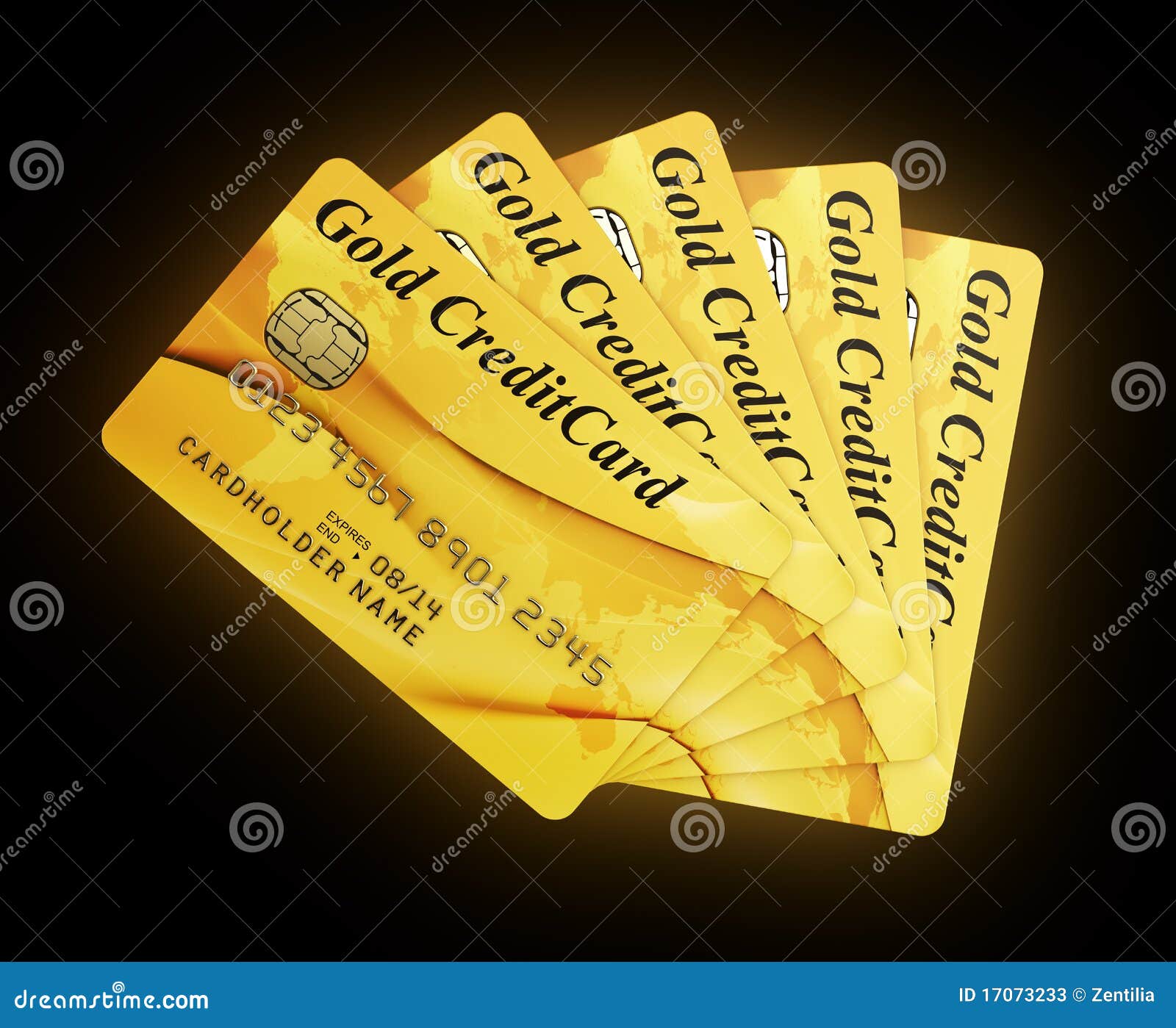 Gold Credit Card. Mockup Of Golden Bank Card. Design Of Vip Plastic ...