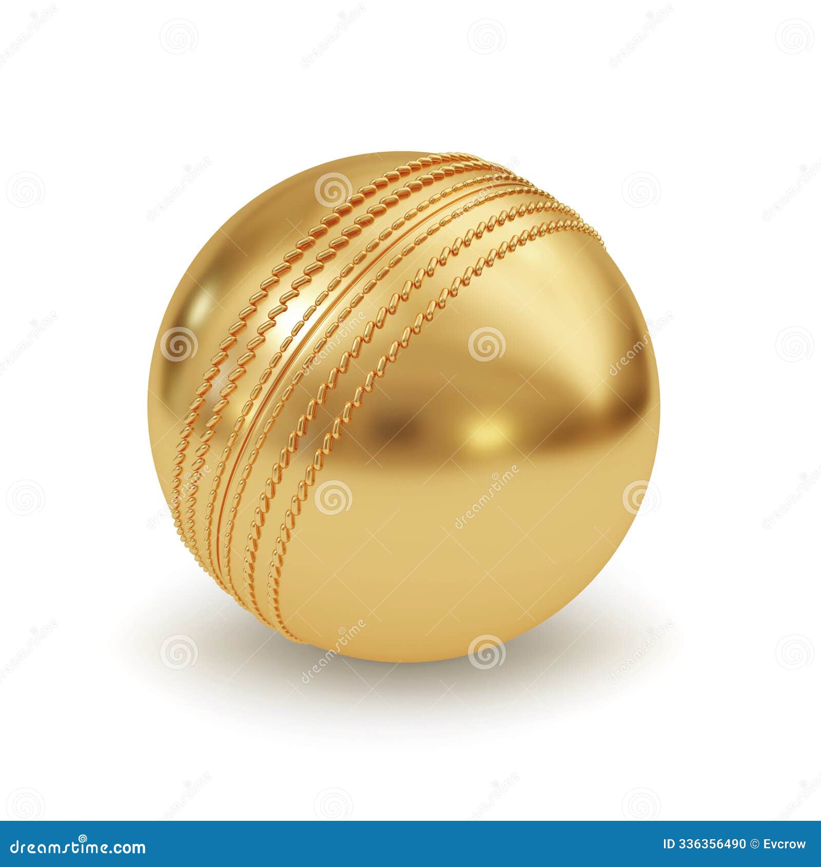 Gold Cricket Ball Isolated on White Background Stock Illustration ...