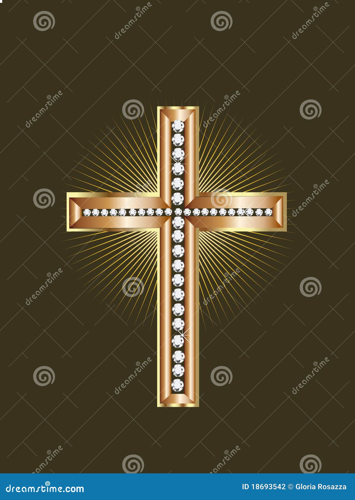 Gold Cross stock illustration. Illustration of edges - 18693542