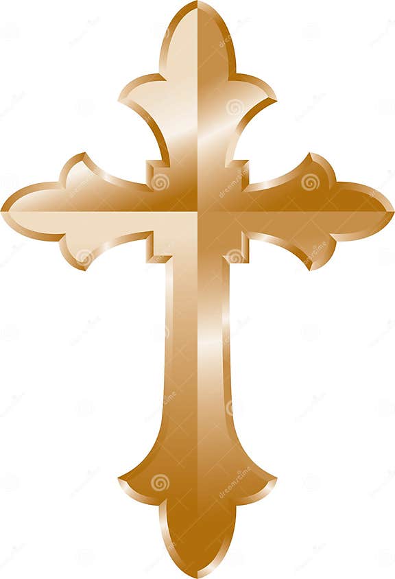 Gold Cross stock vector. Illustration of symbolic, cross - 20333896