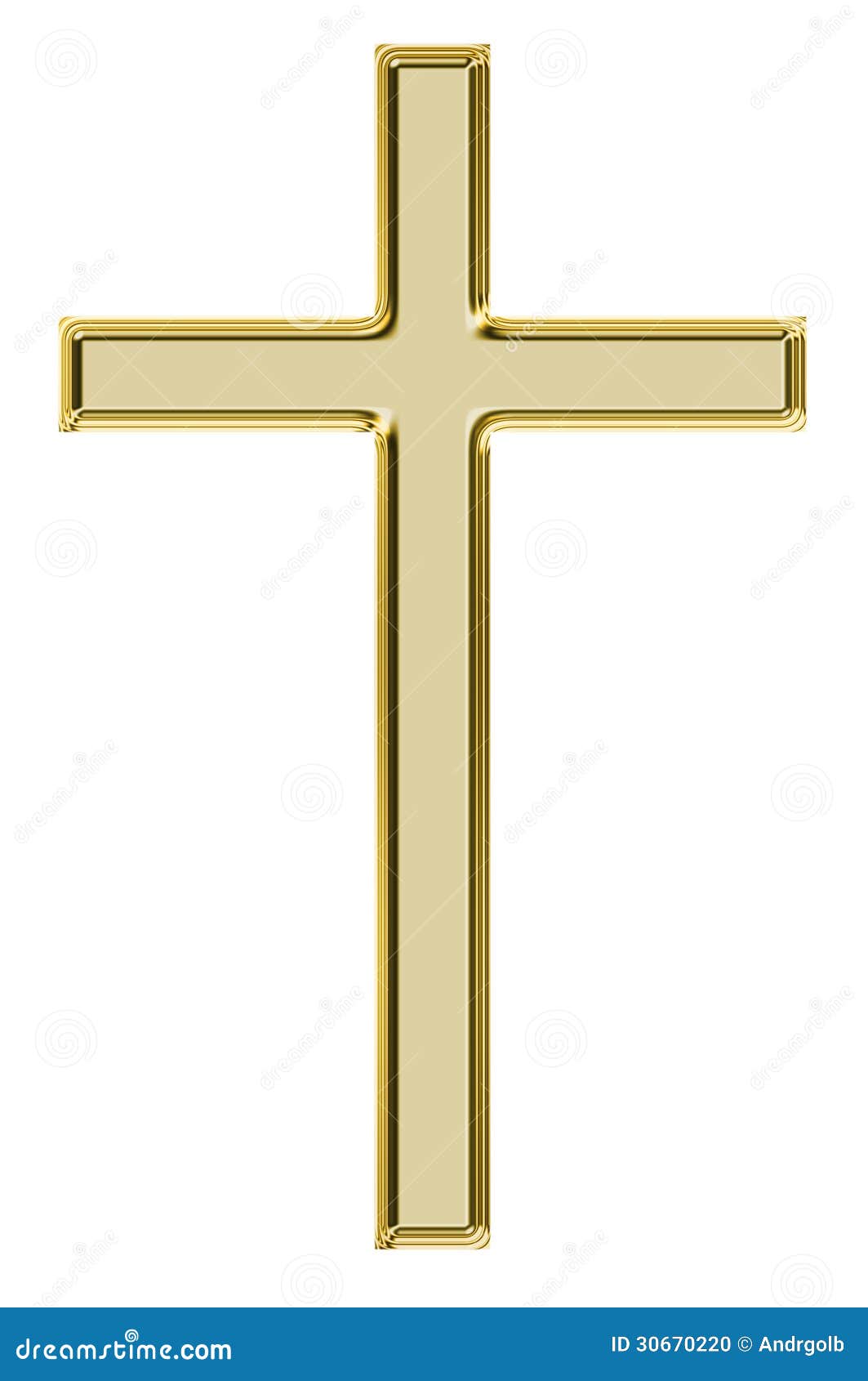 Gold cross stock illustration. Illustration of isolated - 30670220