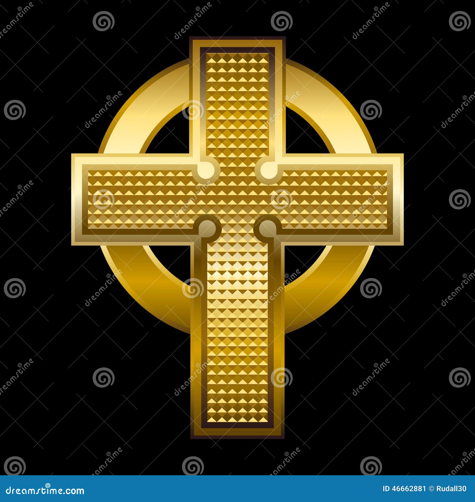 Gold Cross stock vector. Illustration of shining, ornament - 46662881