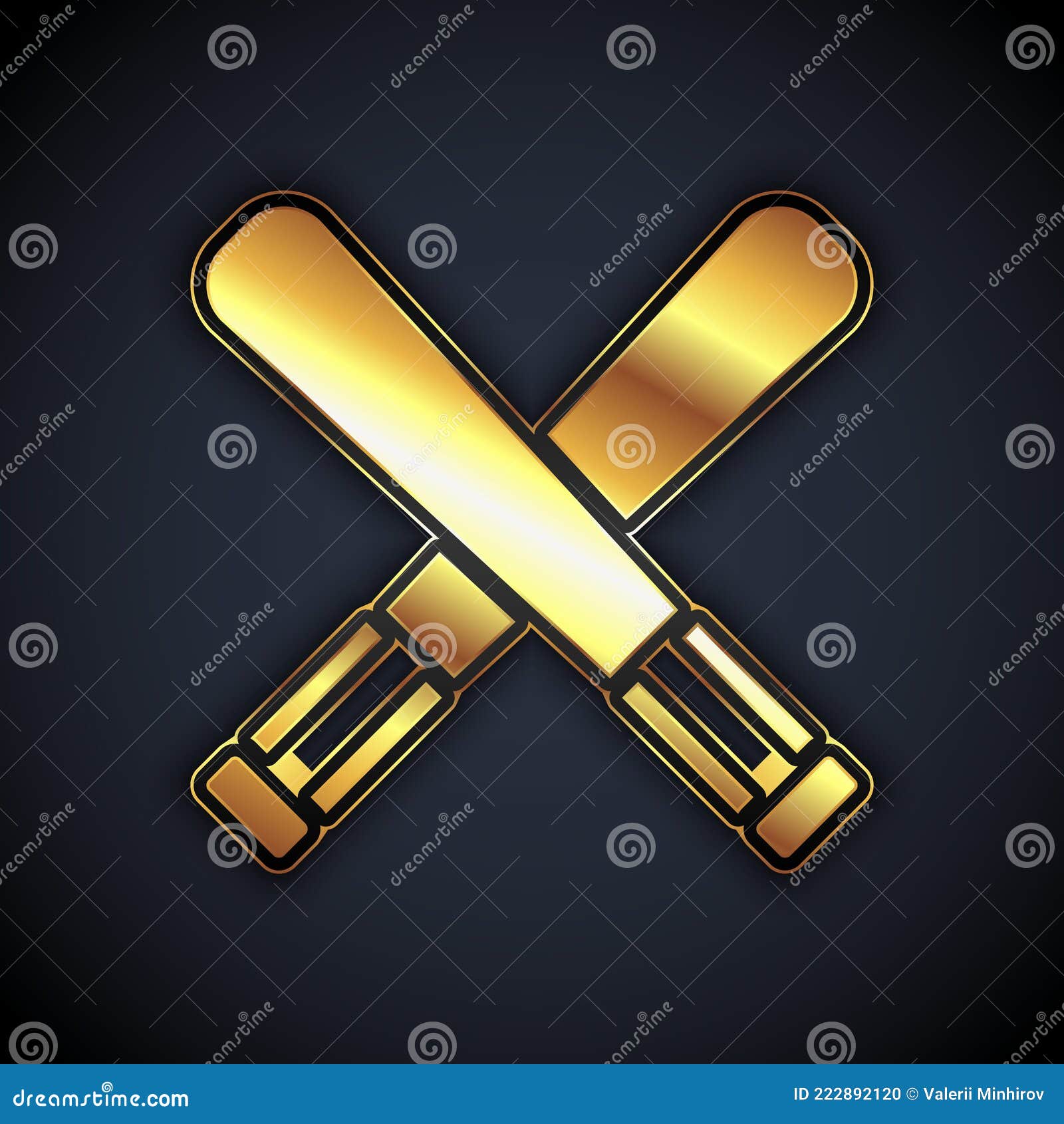 Gold Crossed Guns Cartoon Vector | CartoonDealer.com #26646641