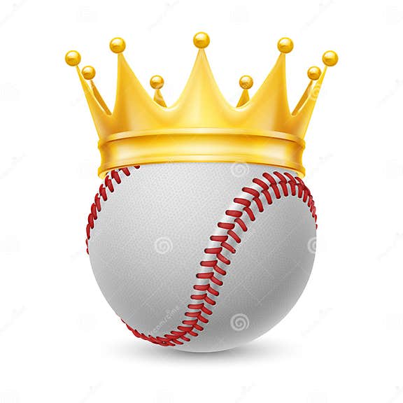 Gold crown on baseball stock vector. Illustration of award - 53607559