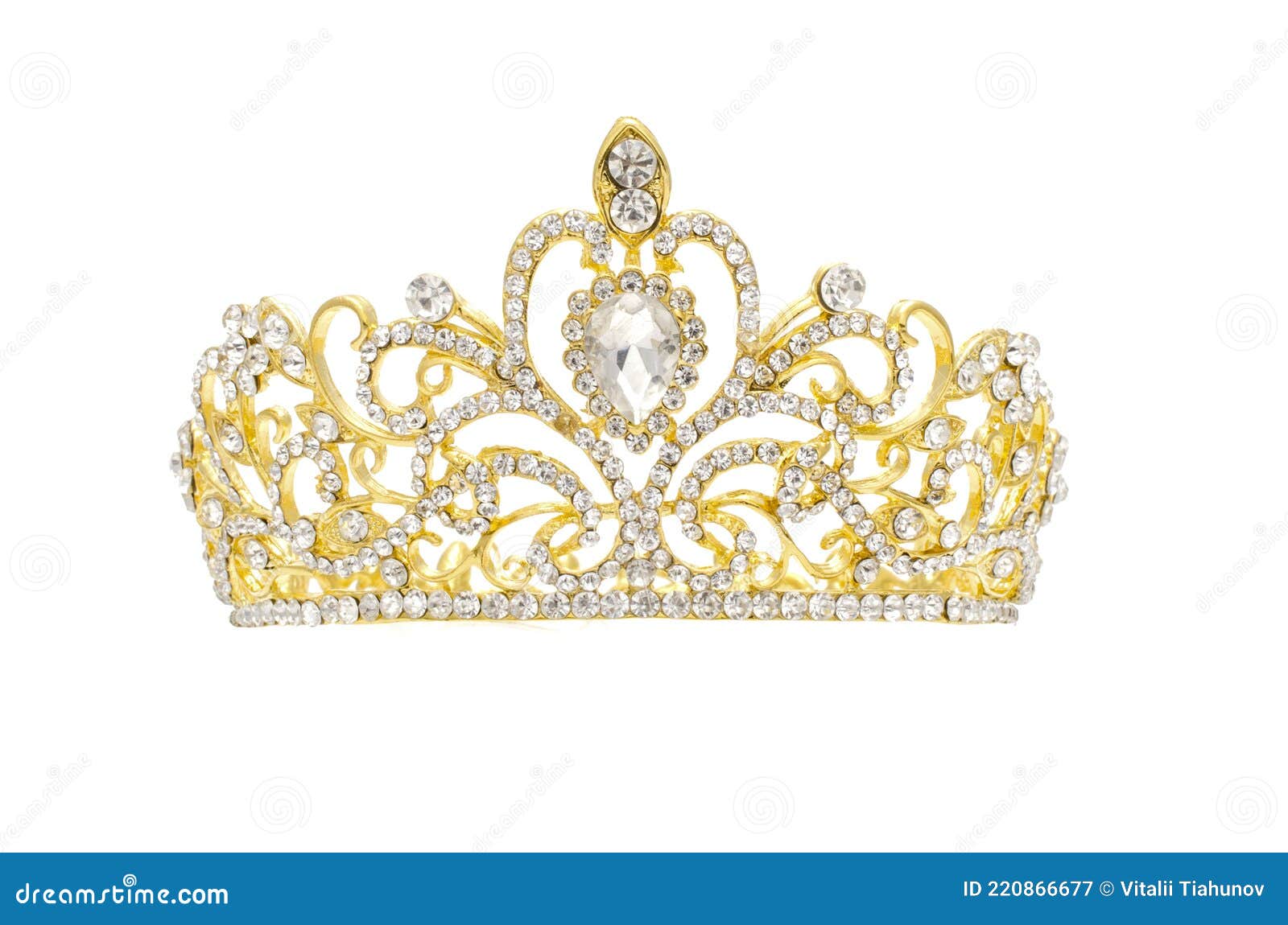Gold Crown with Diamonds Isolated on White Stock Image - Image of grip ...