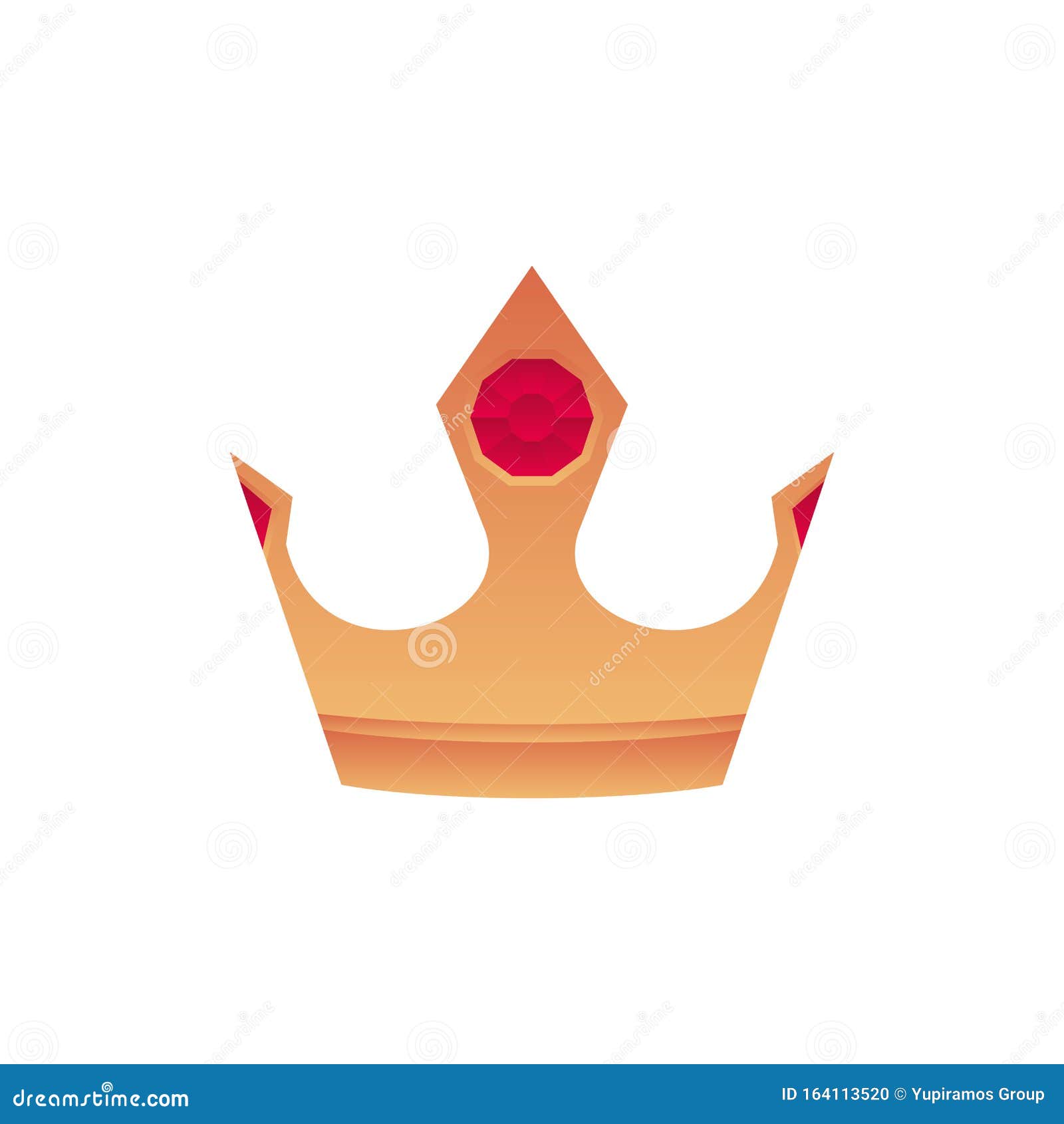 Gold Crown Gem Fantasy Gradient Style Stock Vector - Illustration of ...
