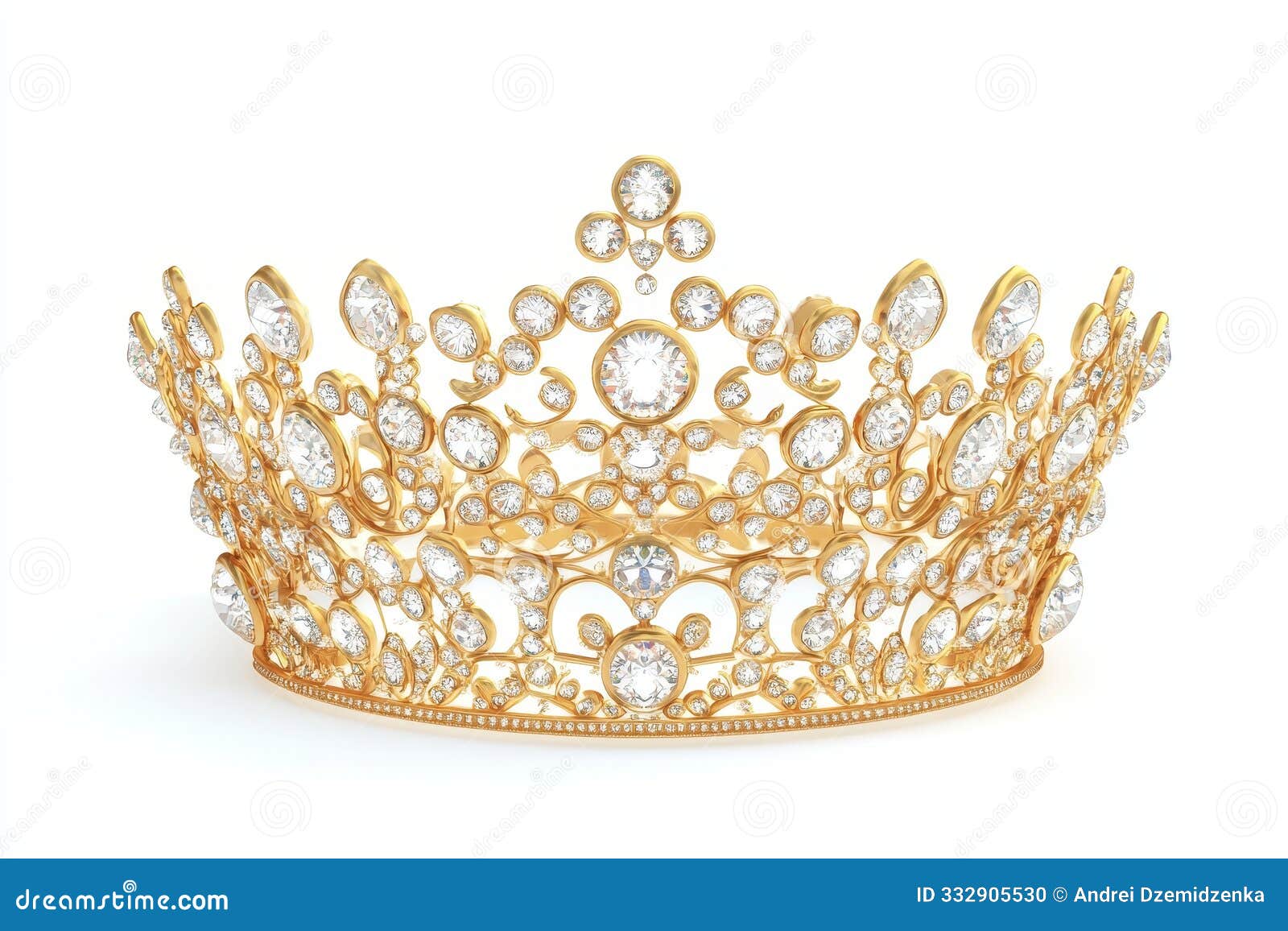 This Gold Crown Has Gems in it, Isolated on White. Stock Photo - Image ...