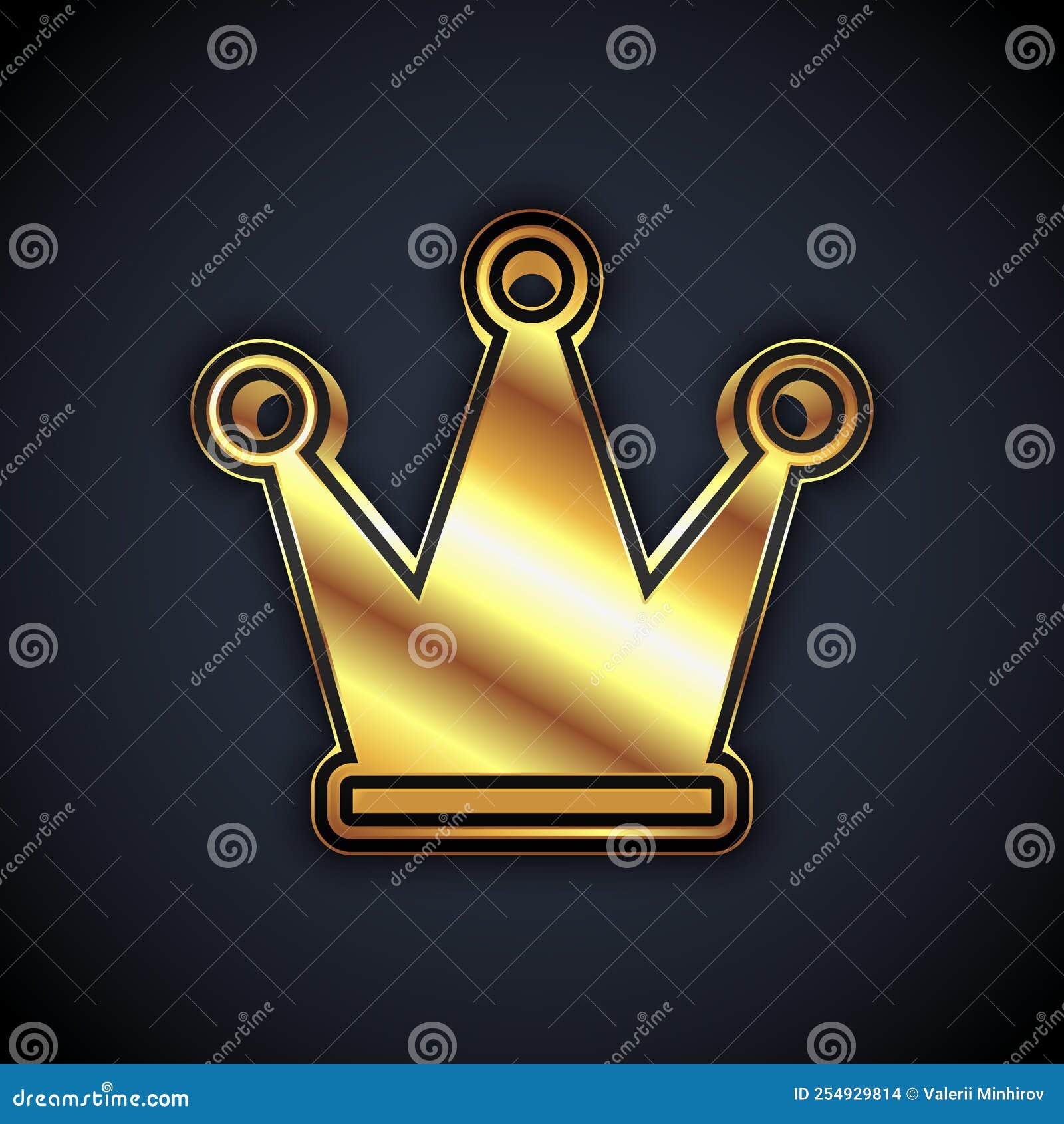 Gold Crown Icon Isolated on Black Background. Vector Stock Vector ...