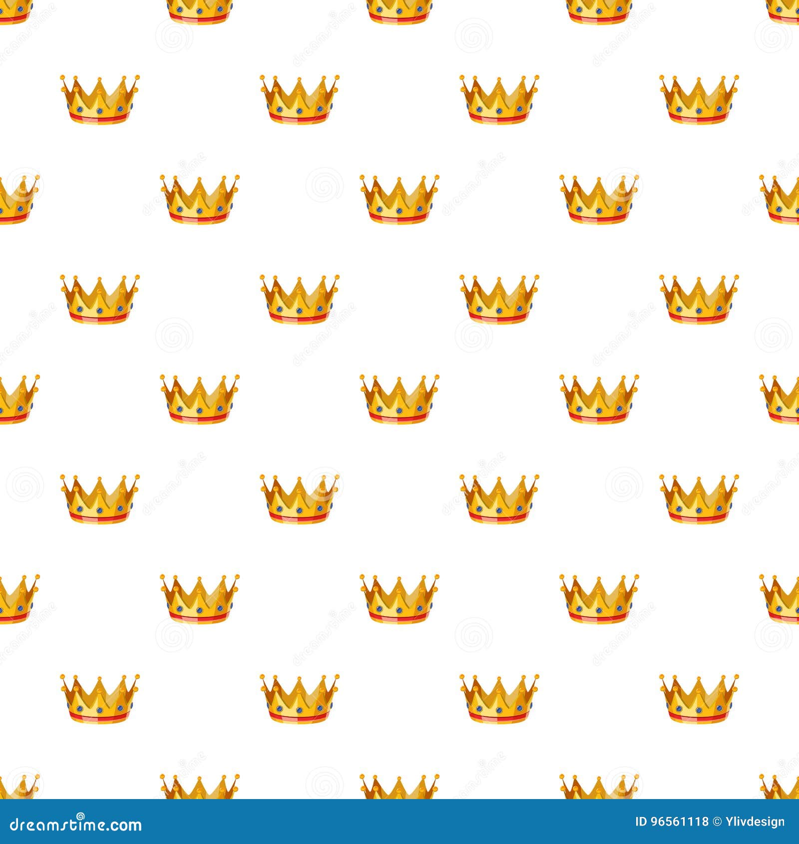 Crown Pattern. Textile Vector Design Of Golden Diadem King Crowns ...
