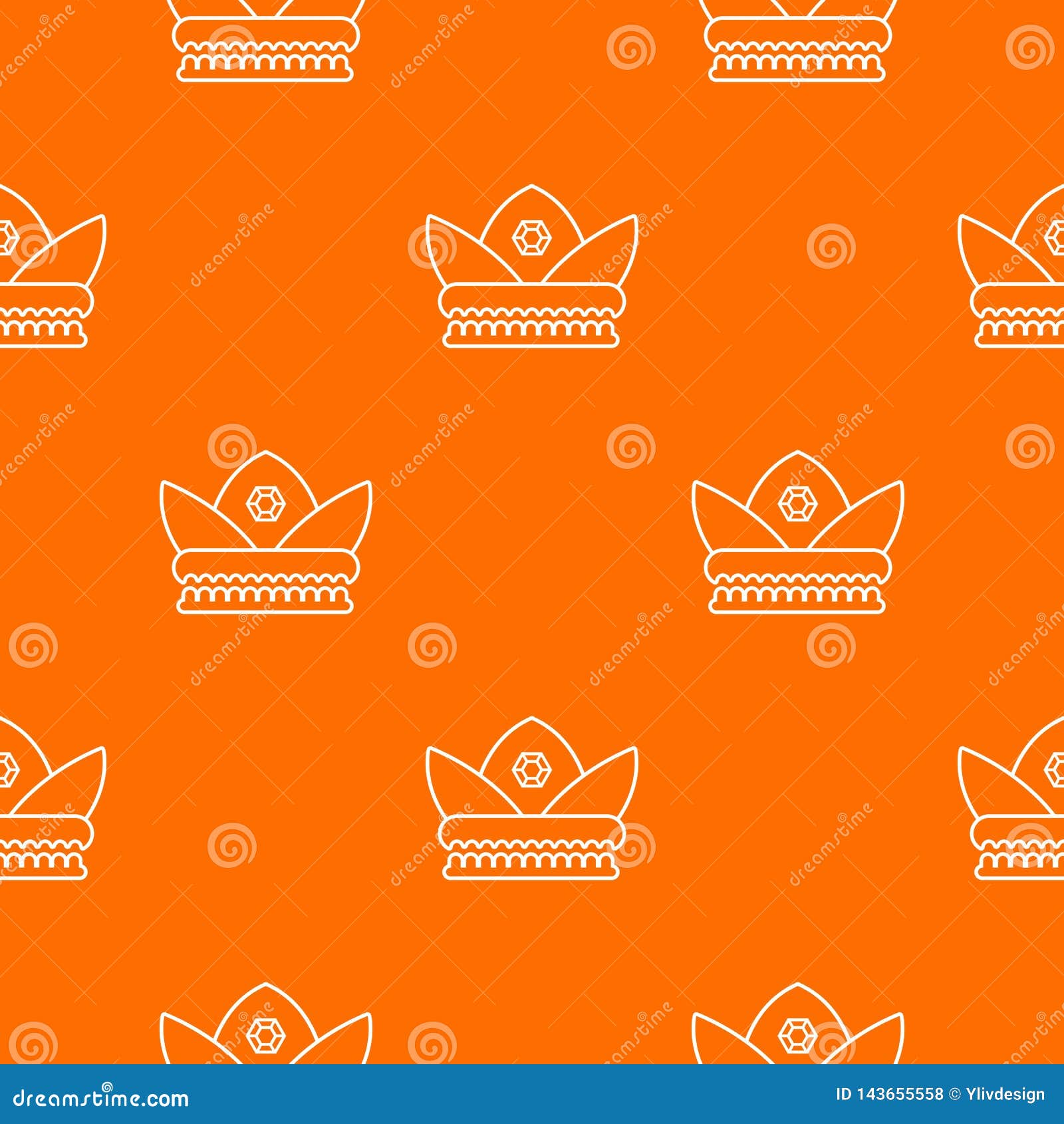Gold Crown Pattern Vector Orange Stock Vector - Illustration of ...