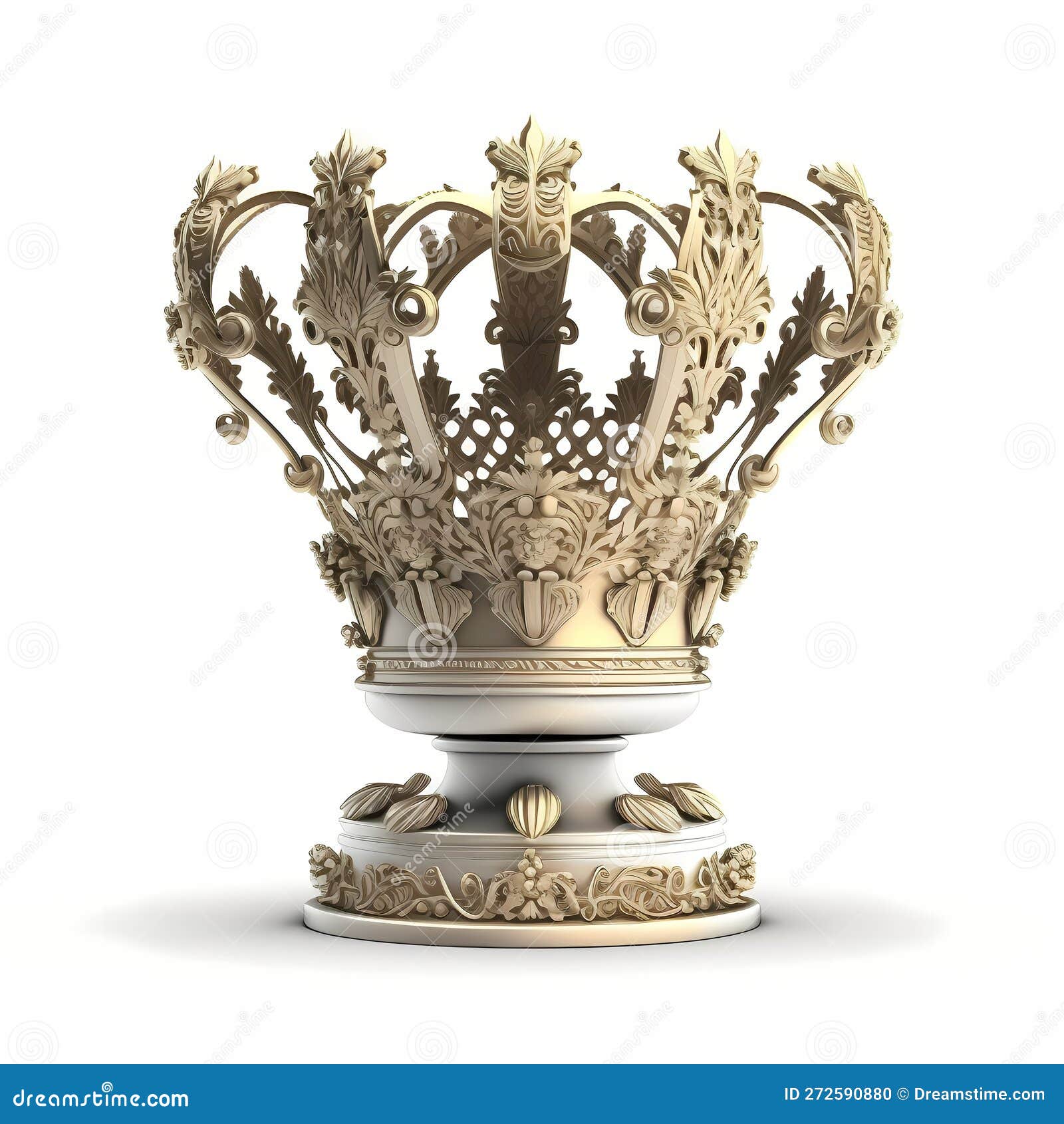 Gold Crown Statue. Generative AI Stock Illustration - Illustration of ...