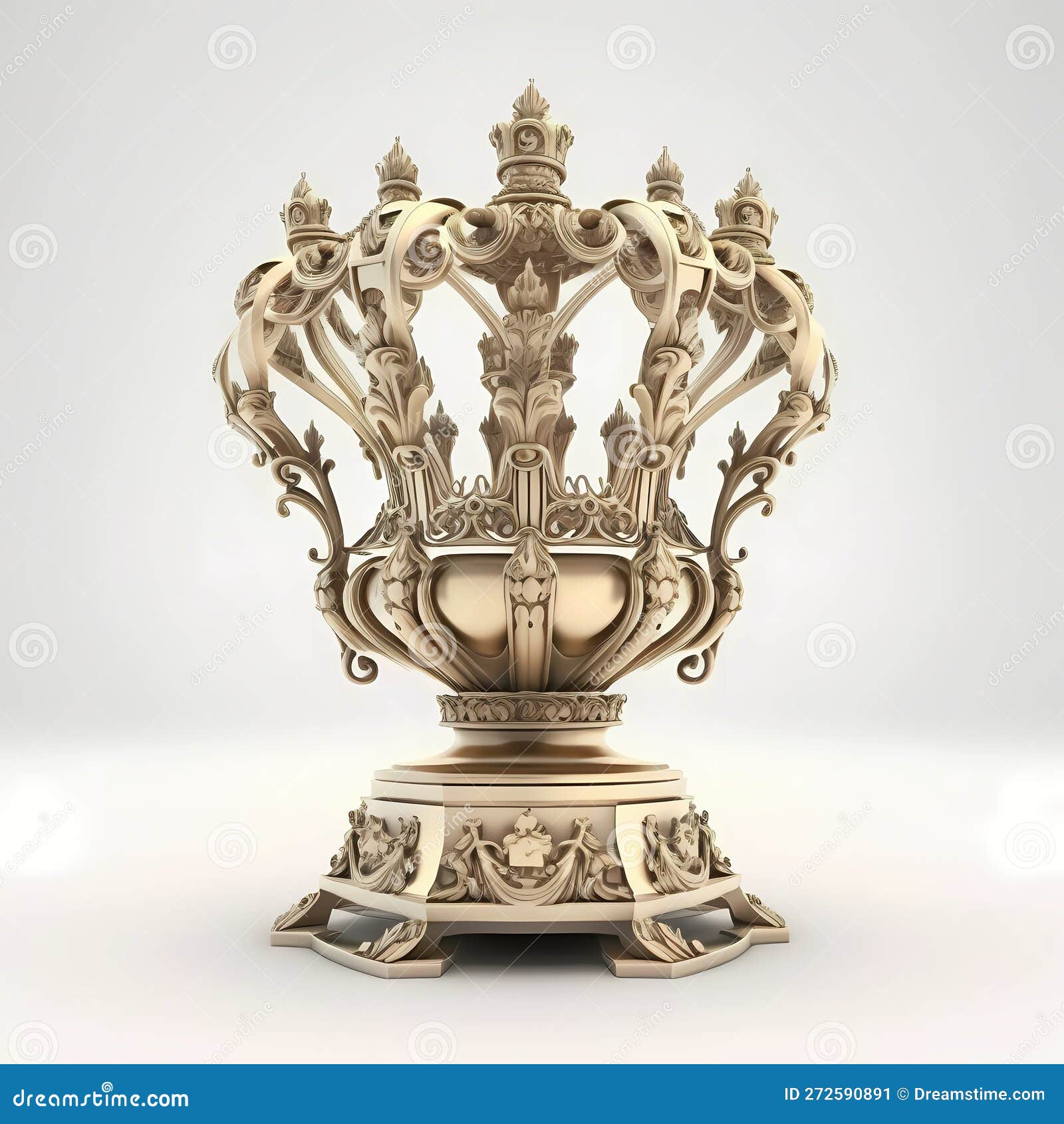 Gold Crown Statue. Generative AI Stock Illustration - Illustration of ...