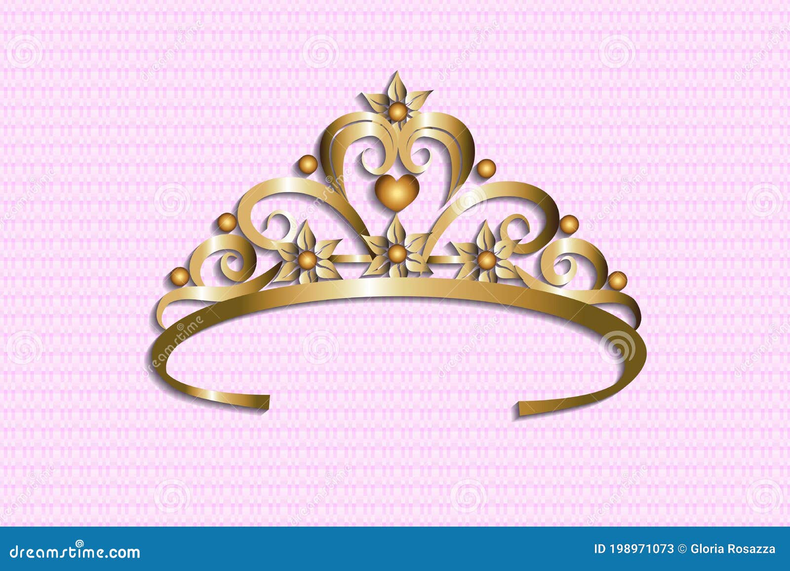 Gold Princess Crown Floral Design Stock Vector - Illustration of crest ...