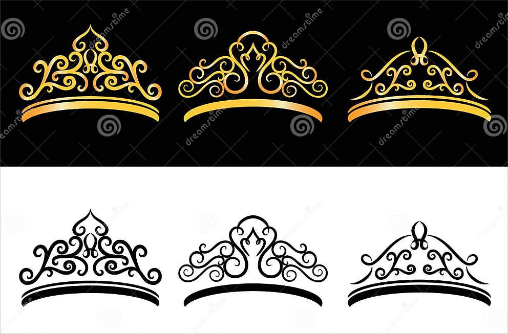 Gold crown. stock vector. Illustration of diadem, monogram - 70085234