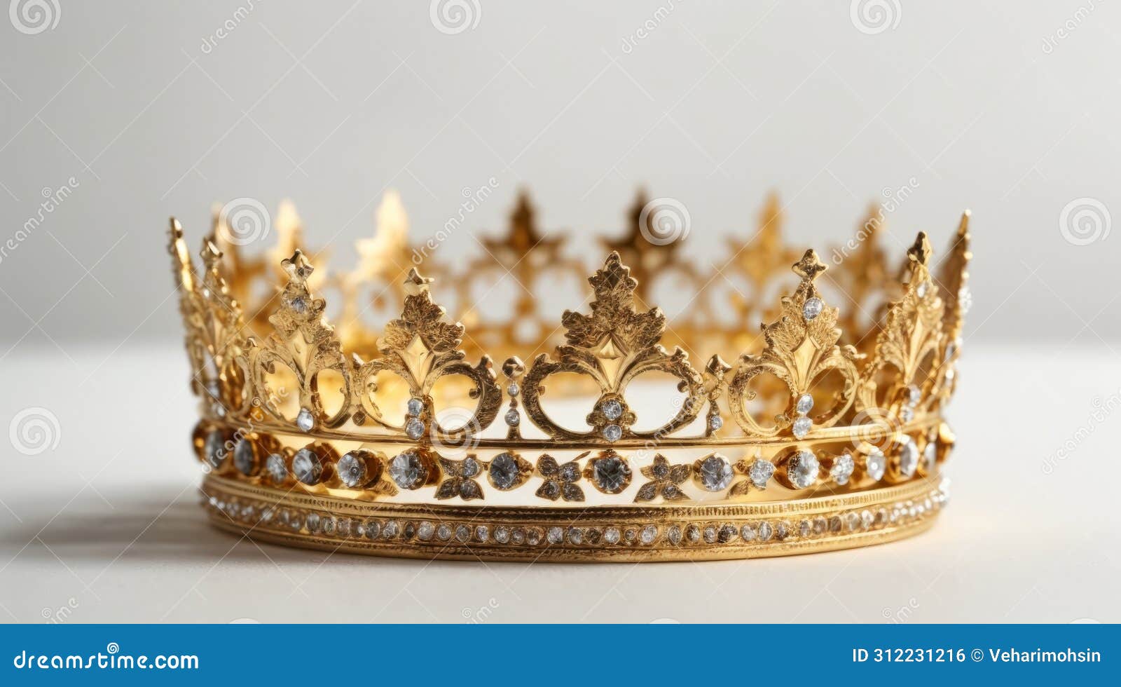 Gold Crown on a White Background. Object Stock Illustration ...