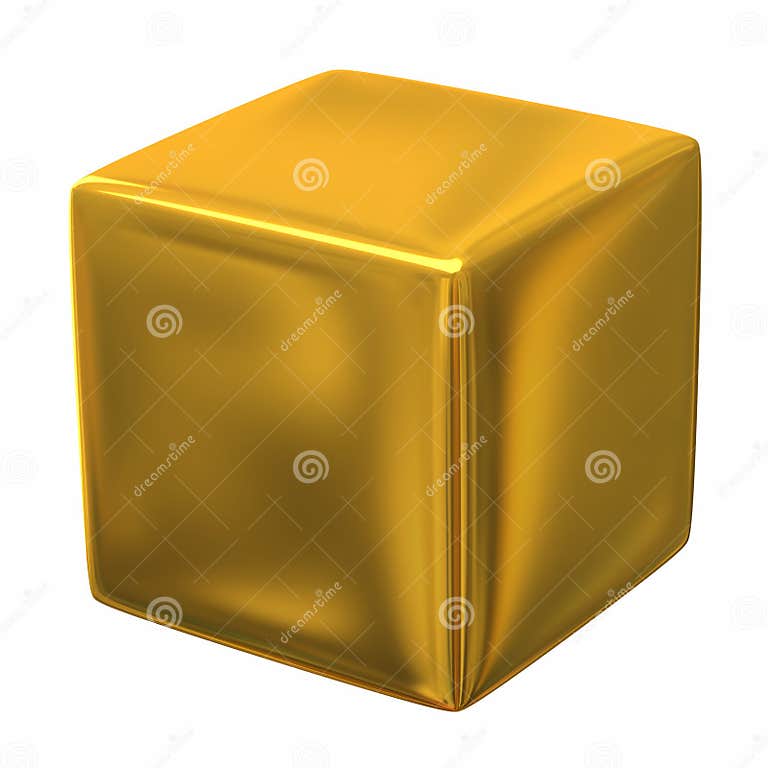 Gold cube 3d stock illustration. Illustration of geometry - 22205149