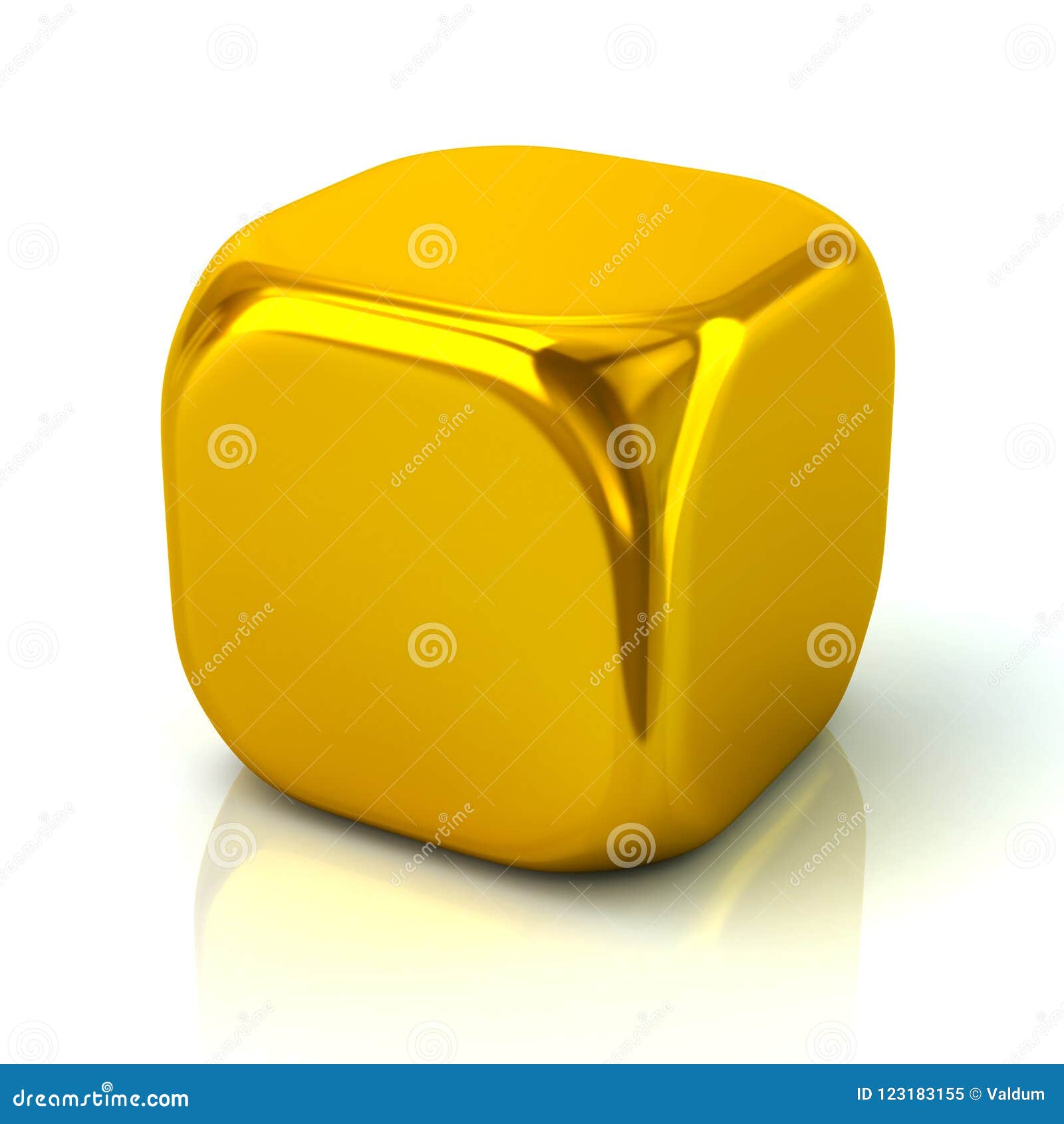 Gold cube 3d illustration stock illustration. Illustration of empty ...