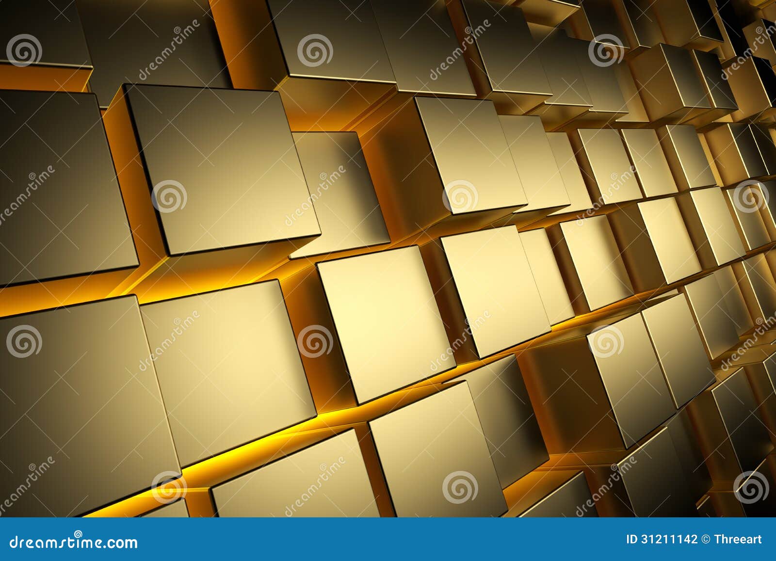 Gold Cubes stock illustration. Illustration of cube, brick - 31211142