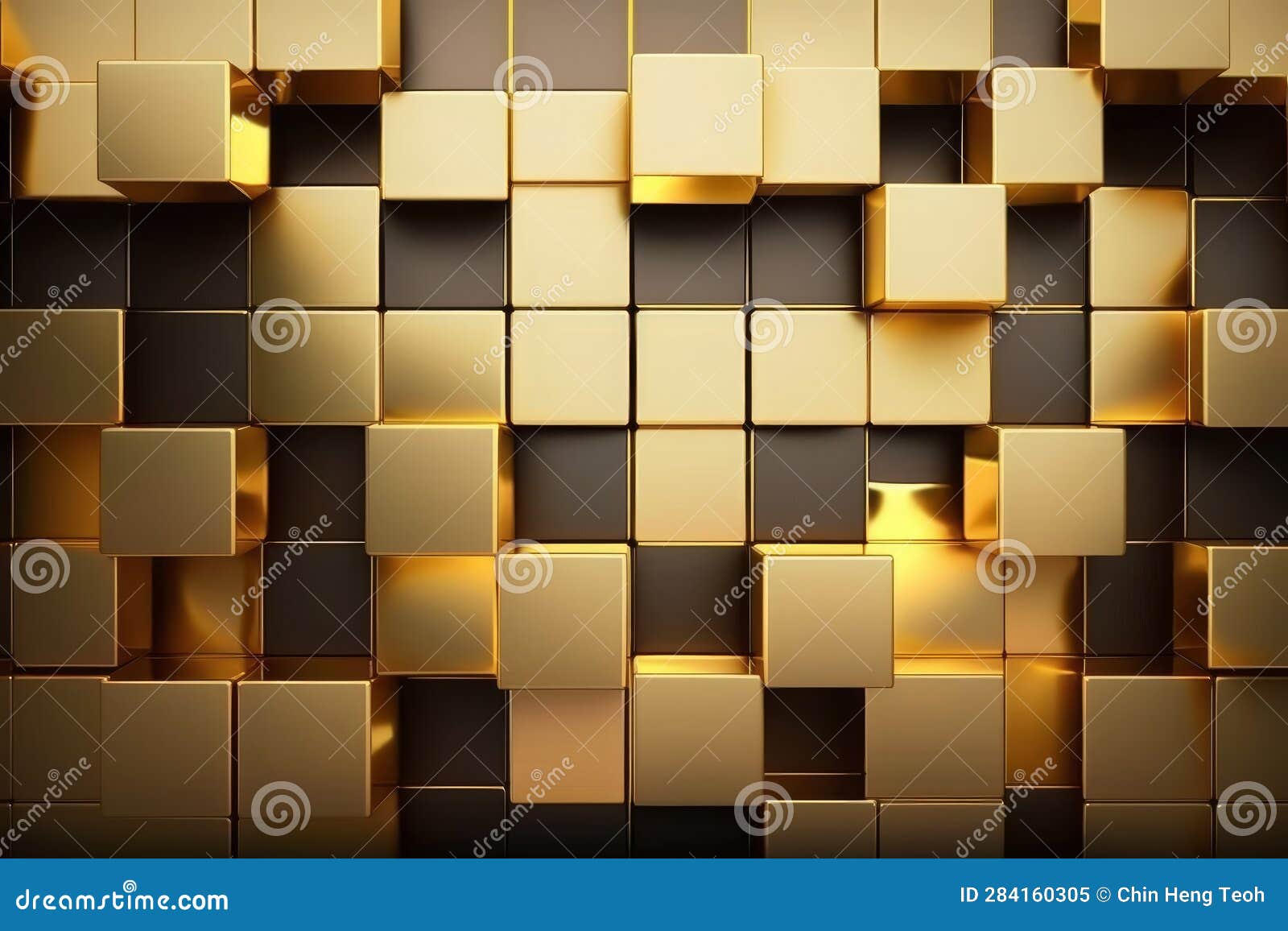 Gold Cubes Background. Illustration Stock Illustration - Illustration ...