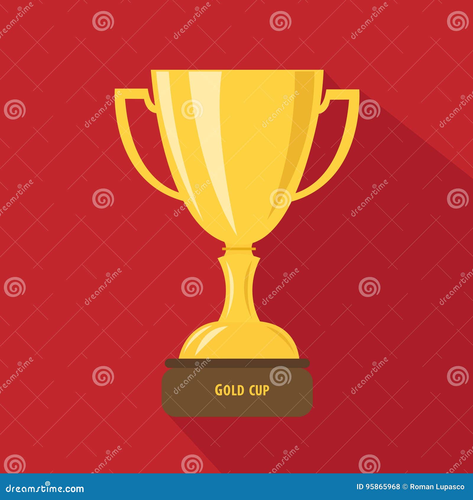 Gold Cup Cartoon Flat Icon. Brazil Stock Vector - Illustration of ...