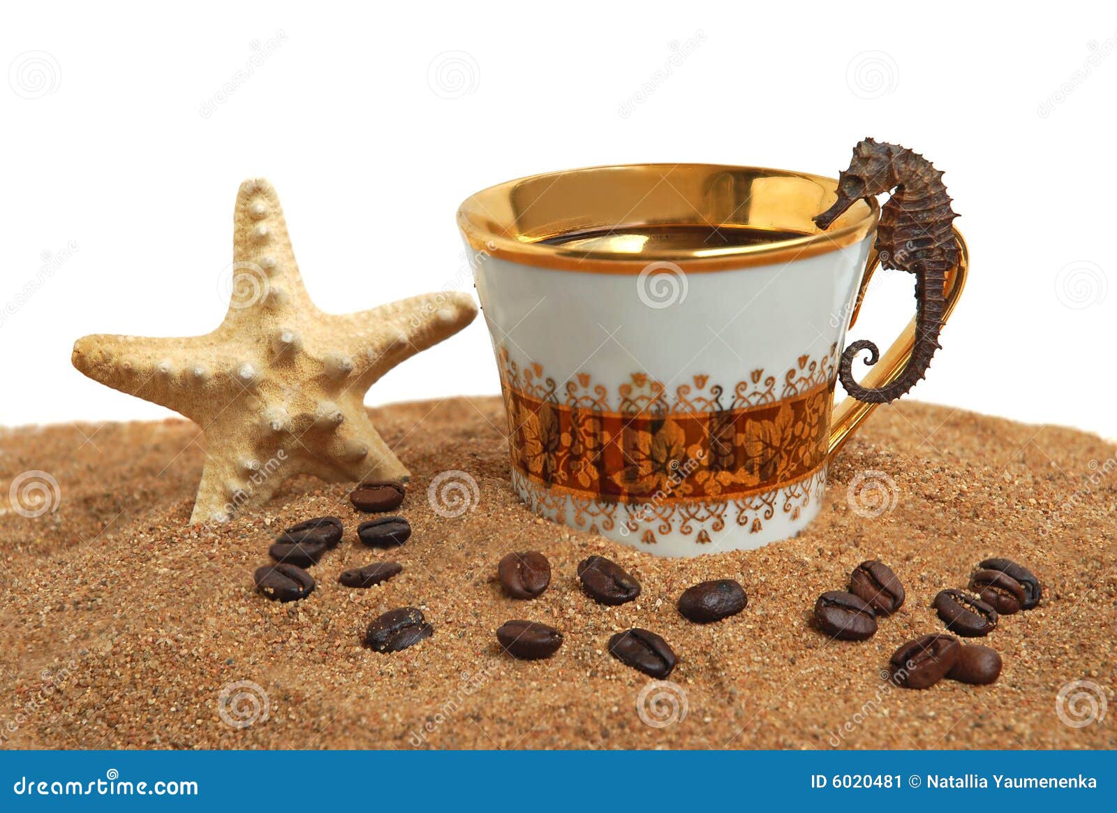 Gold cup with coffee stock image. Image of food, leisure - 6020481