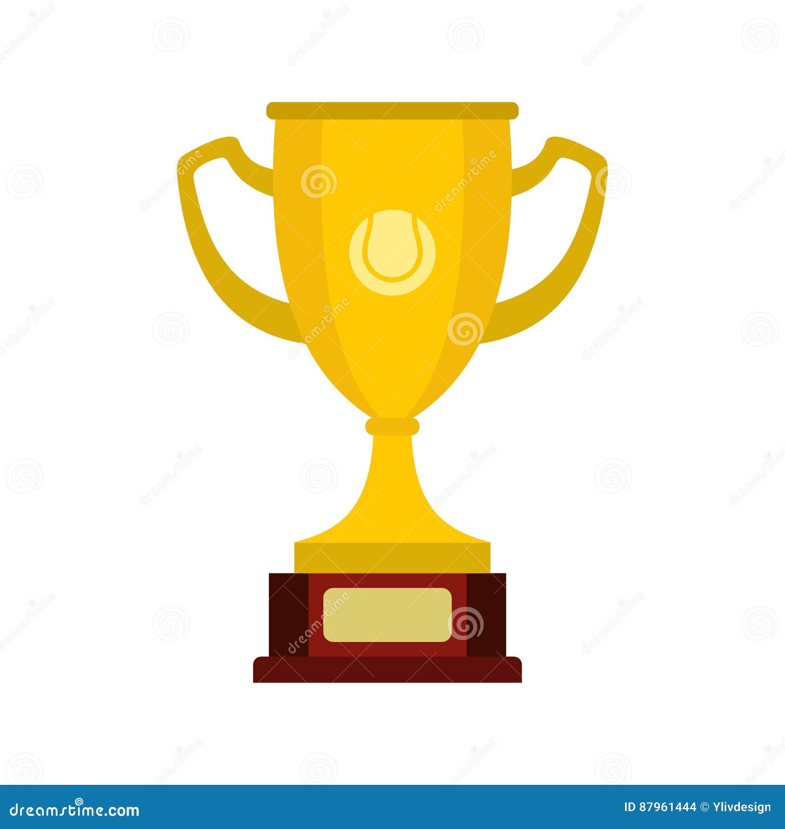 Gold cup icon, flat style stock vector. Illustration of celebration ...