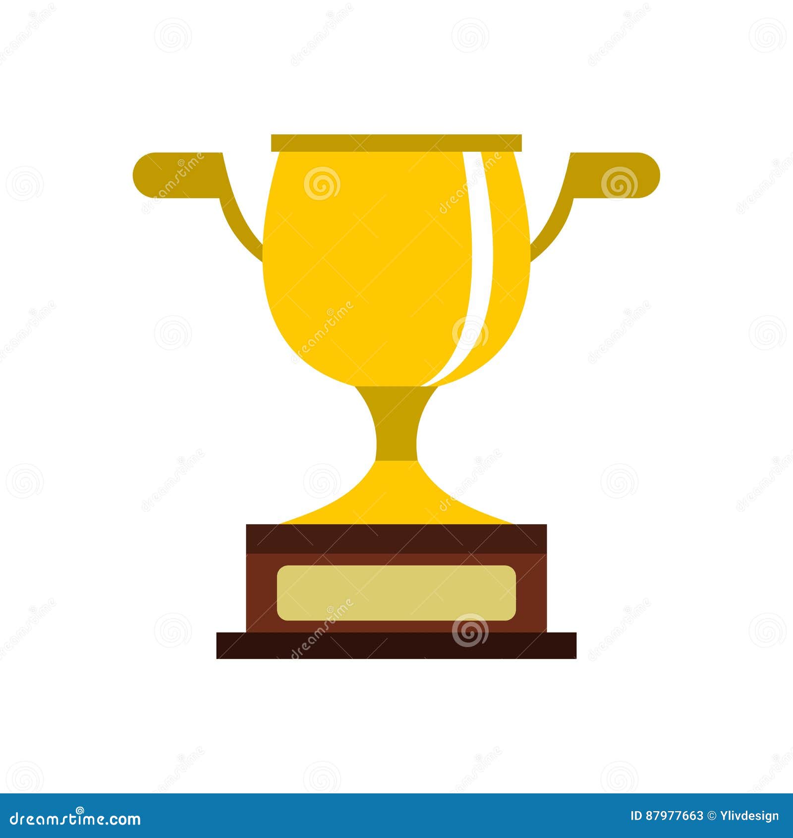 Gold cup icon, flat style stock vector. Illustration of object - 87977663