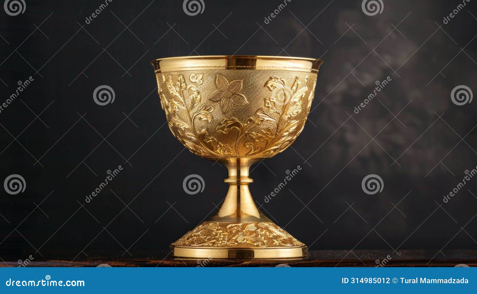 Gold Cup on Table with Black Backdrop Stock Photo - Image of decor ...