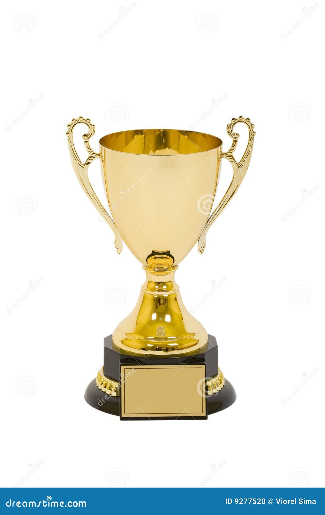 Gold cup with text tag stock photo. Image of award, champ - 9277520