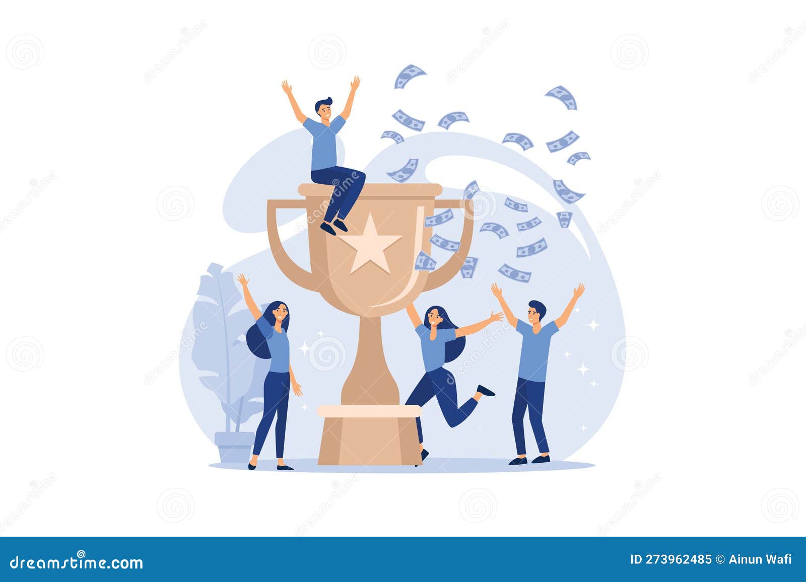 Gold Cup Trophy Symbol Icon in Flat Style, Team Support and Work Stock ...